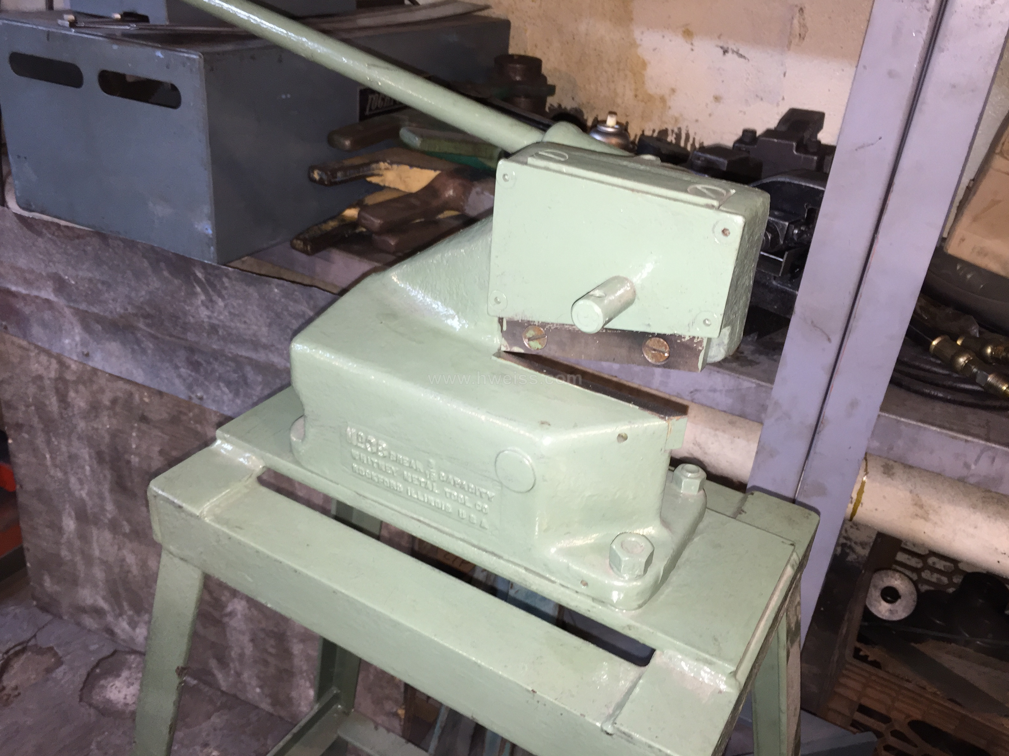 Model 38 Manual Whitney Bench Shear on Stand